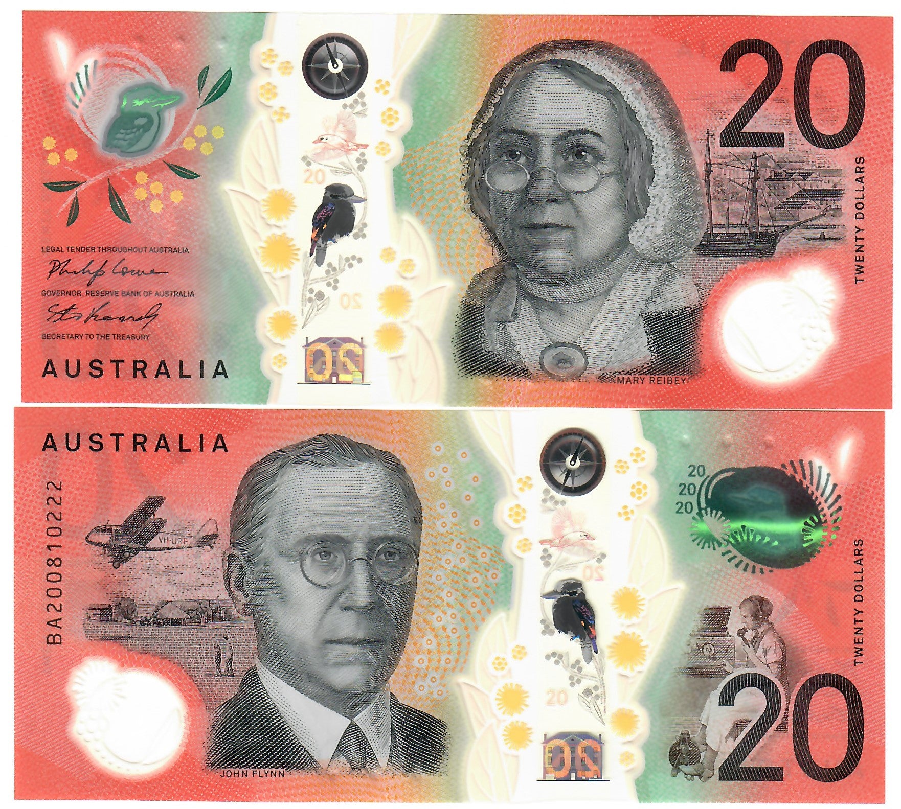 Australia 10x 20 Dollars 2019 (2020) UNC "Lowe/Kennedy" – Davenport ...