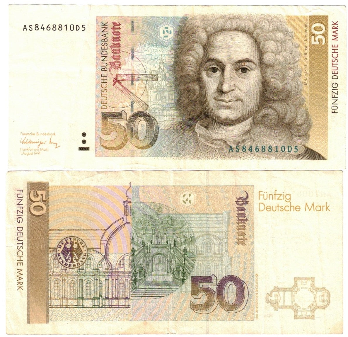 Germany 50 Mark 1991 VF – Davenport-Banknotes-and-Coins