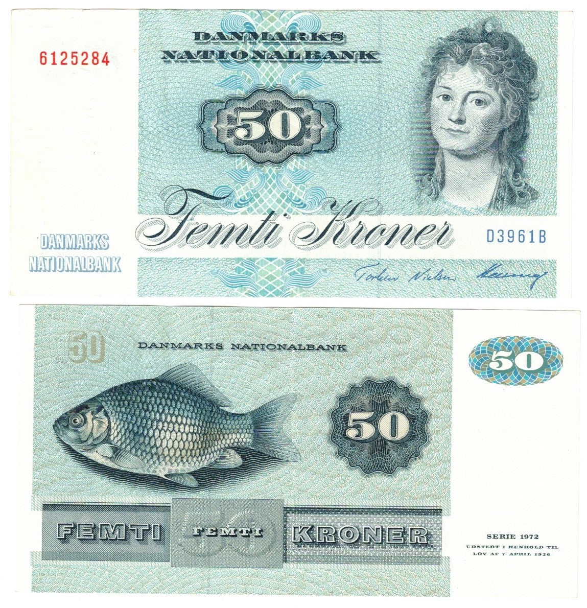 Denmark 50 Kroner 1996 EF "Nielsen/Heering" – Davenport-Banknotes-and-Coins