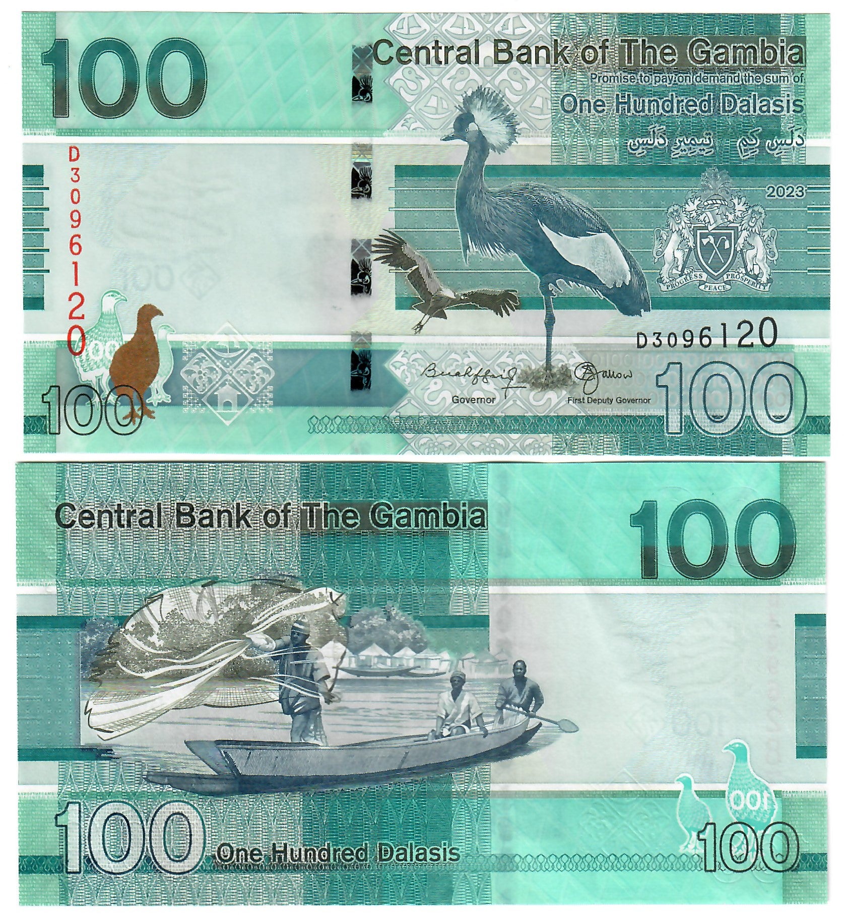 The Gambia 100 Dalasis 2023 UNC – Davenport-Banknotes-and-Coins