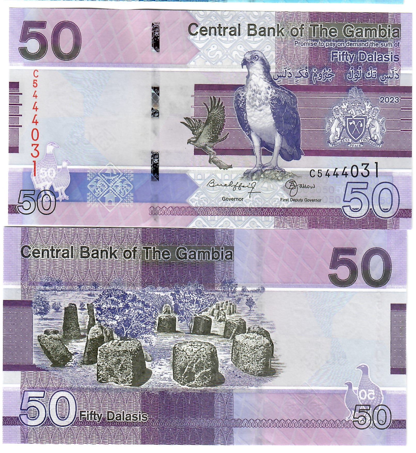 The Gambia 50 Dalasis 2023 UNC – Davenport-Banknotes-and-Coins