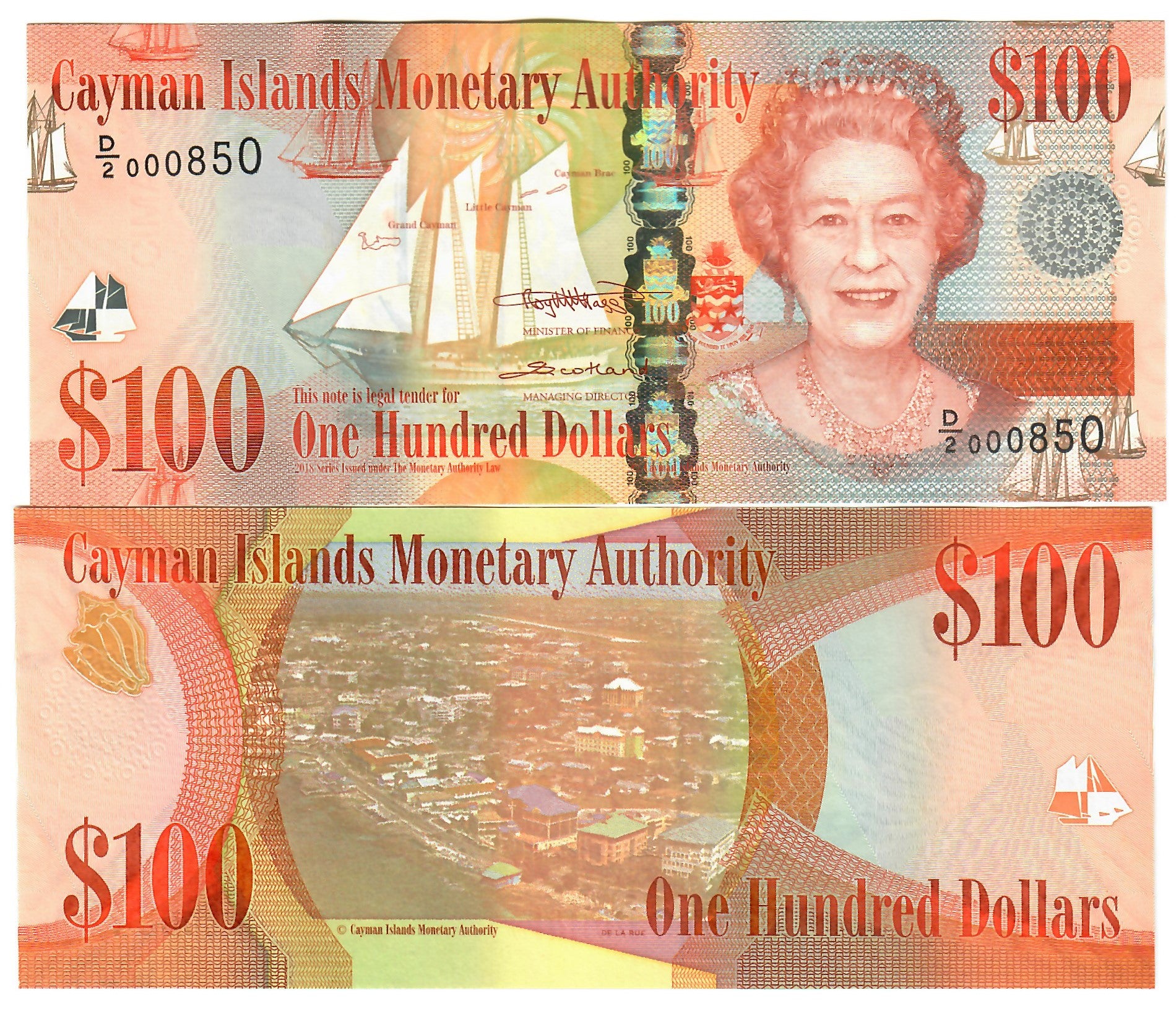Cayman Islands 100 Dollars 2018 (2024) UNC D/2 LOW numbers – Davenport ...