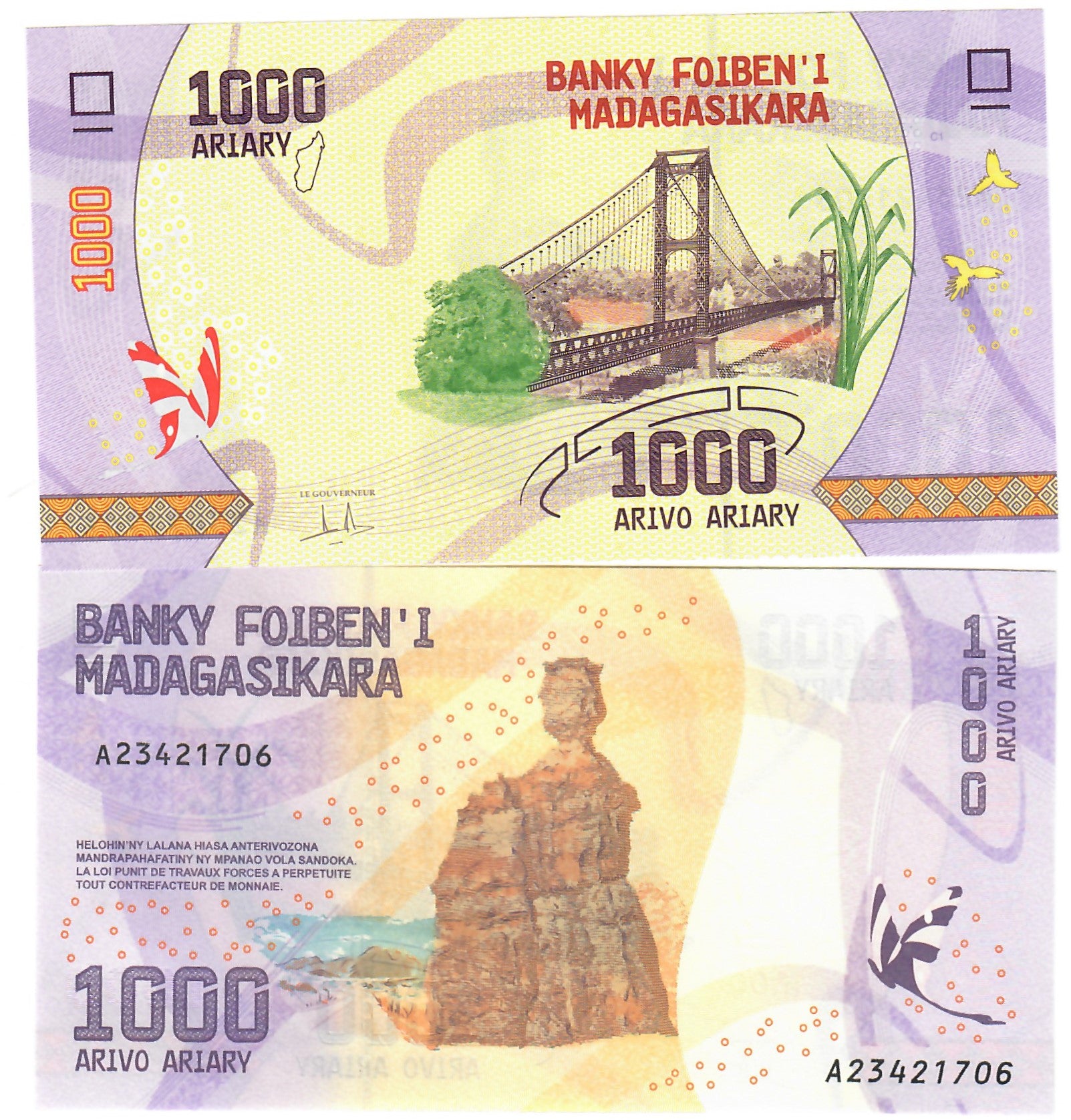 Madagascar 1000 Ariary 2017 (2022) UNC – Davenport-Banknotes-and-Coins