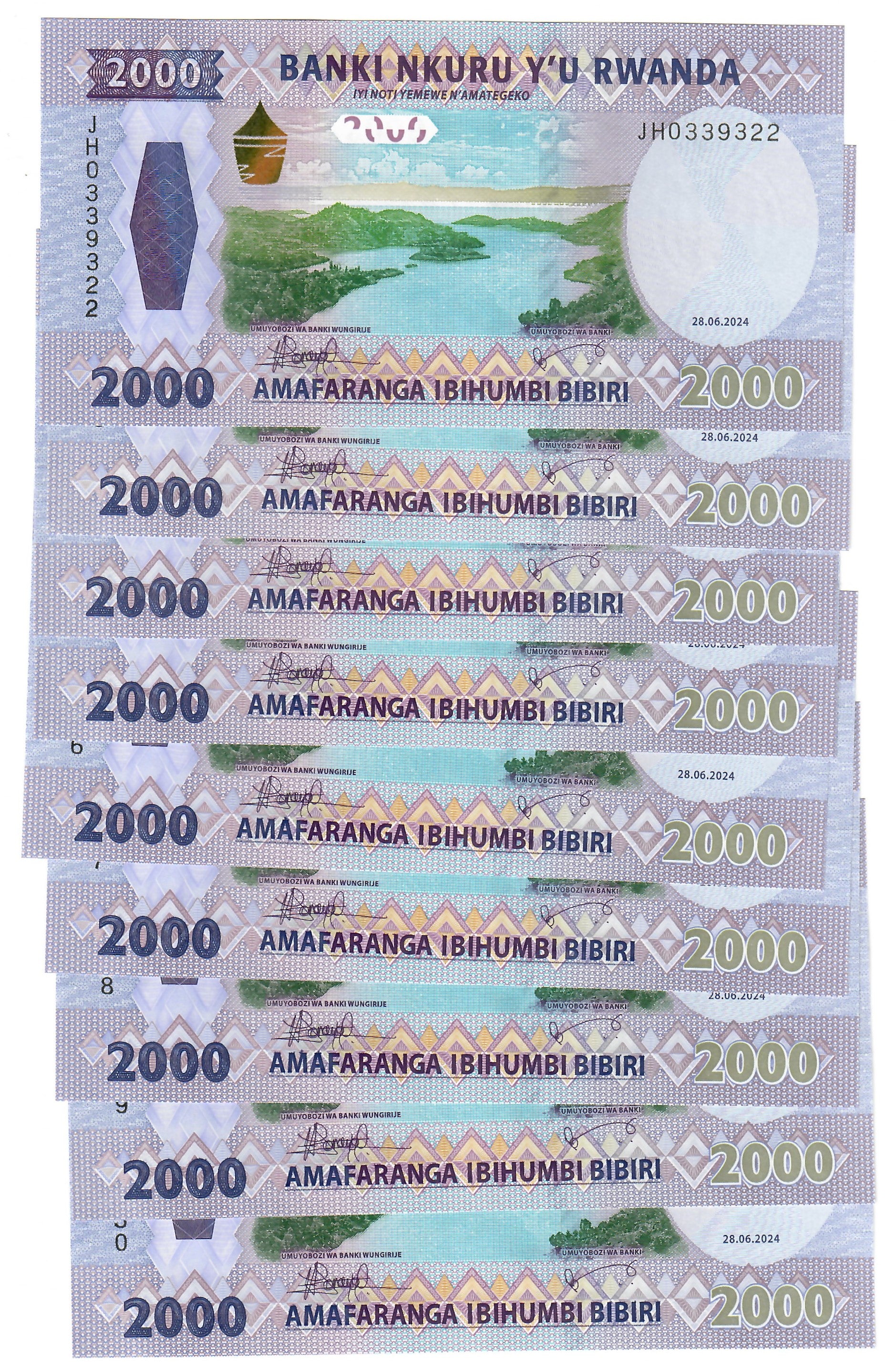 Rwanda 10x 2000 Francs 2024 UNC – Davenport-Banknotes-and-Coins