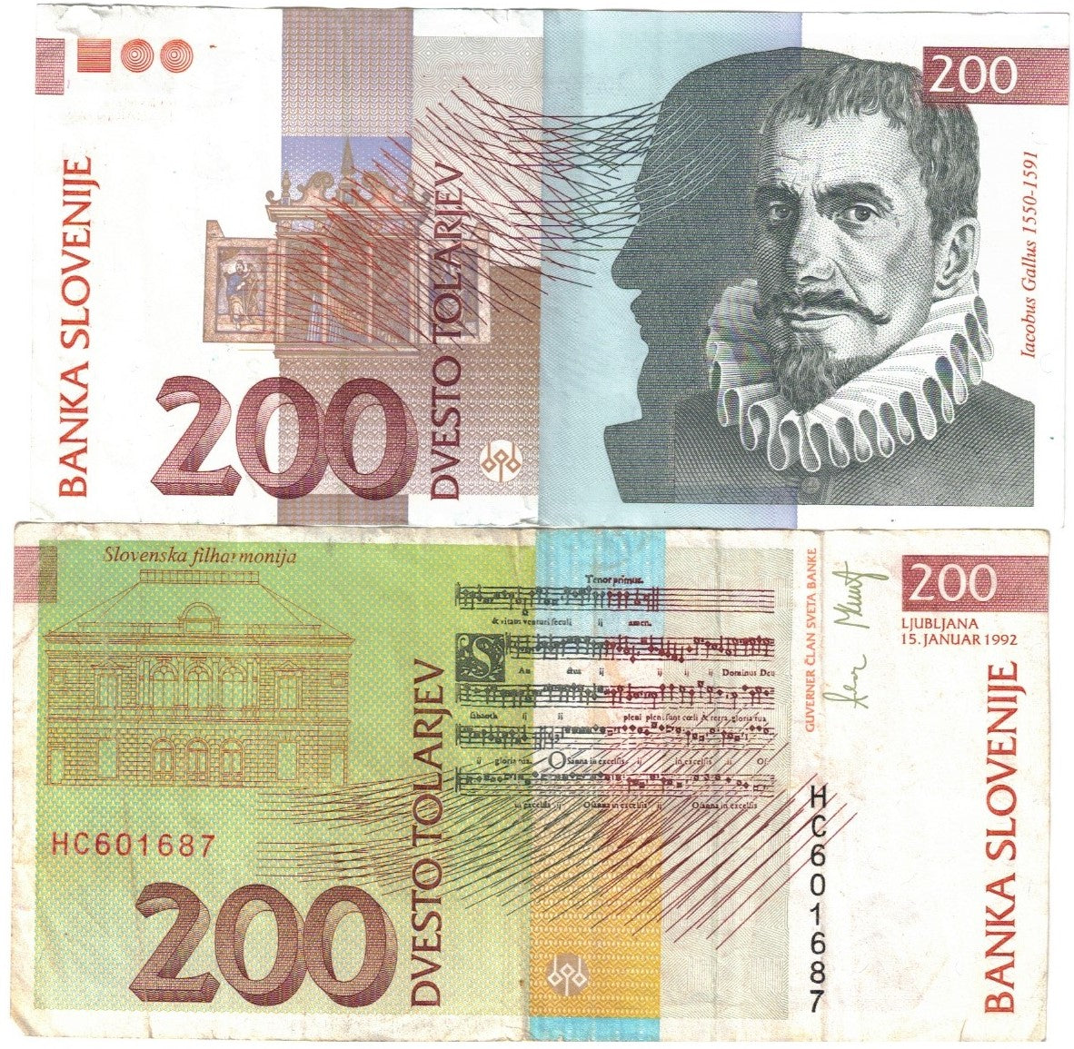 Slovenia 200 Tolar 1992 VF – Davenport-Banknotes-and-Coins