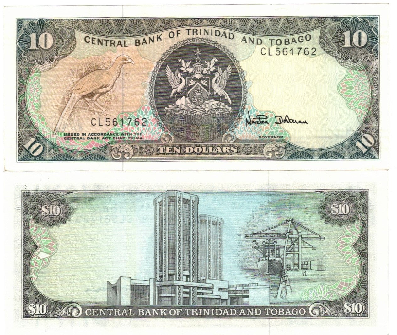 Trinidad & Tobago 10 Dollars 1985 aUNC "Dookeran" – Davenport-Banknotes ...