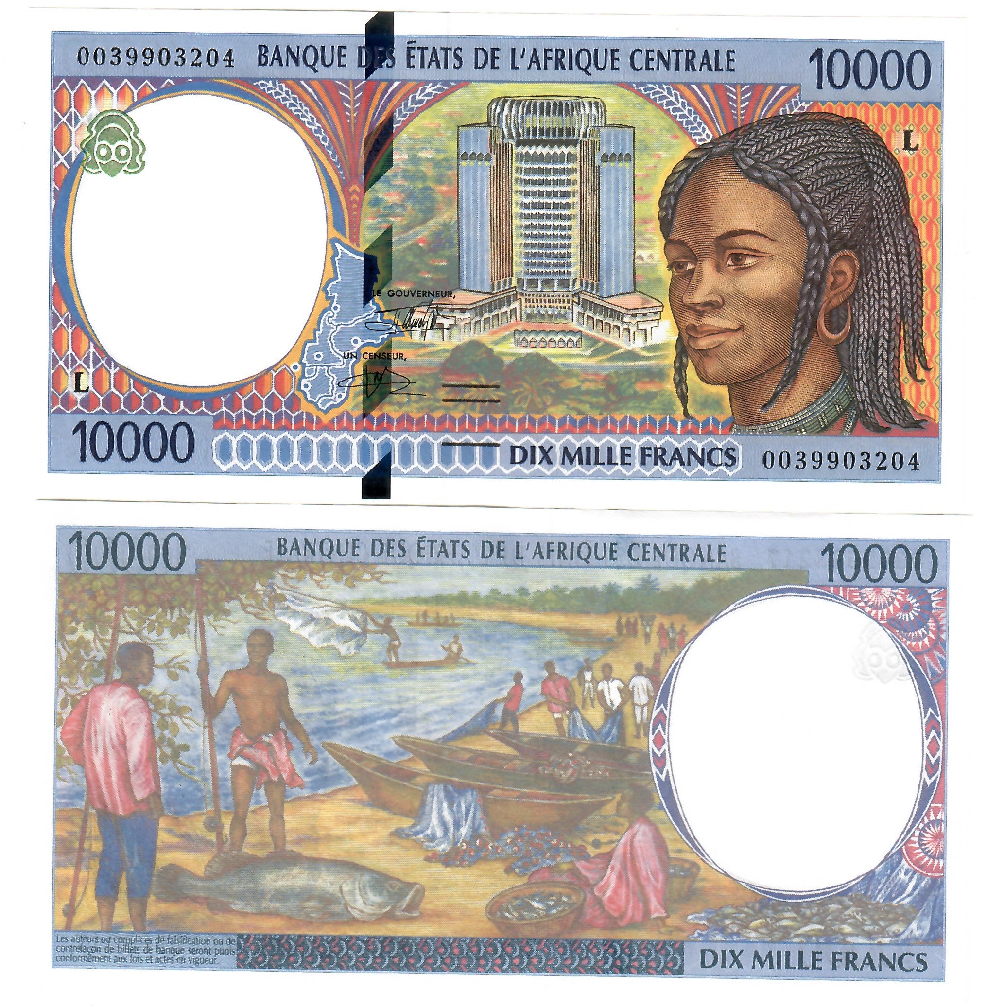 Gabon 10000 Francs CFA 1994 (2000) UNC (L) – Davenport-Banknotes-and-Coins