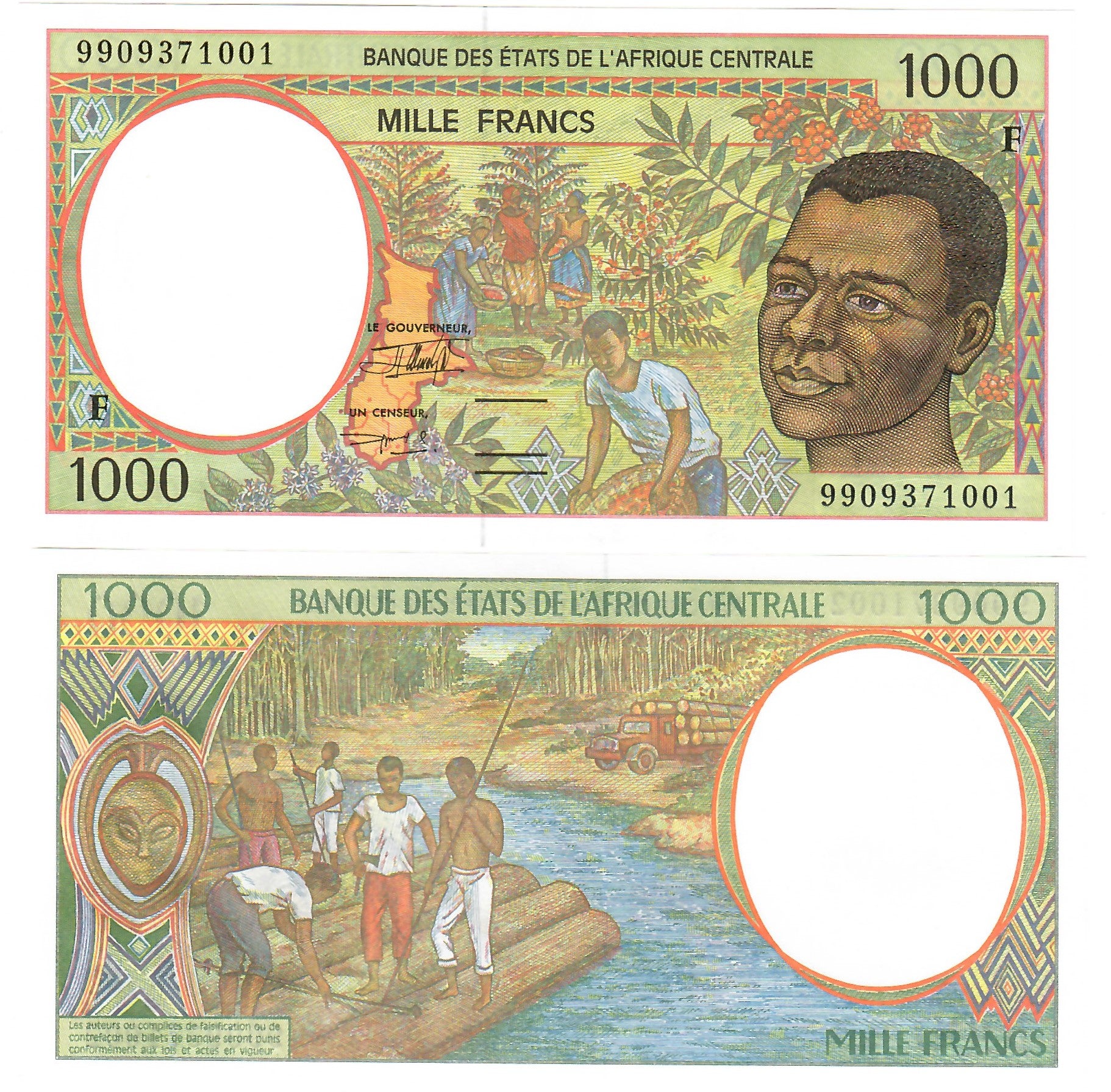 Central African Republic 1000 Francs CFA 1994 (1999) UNC (F ...