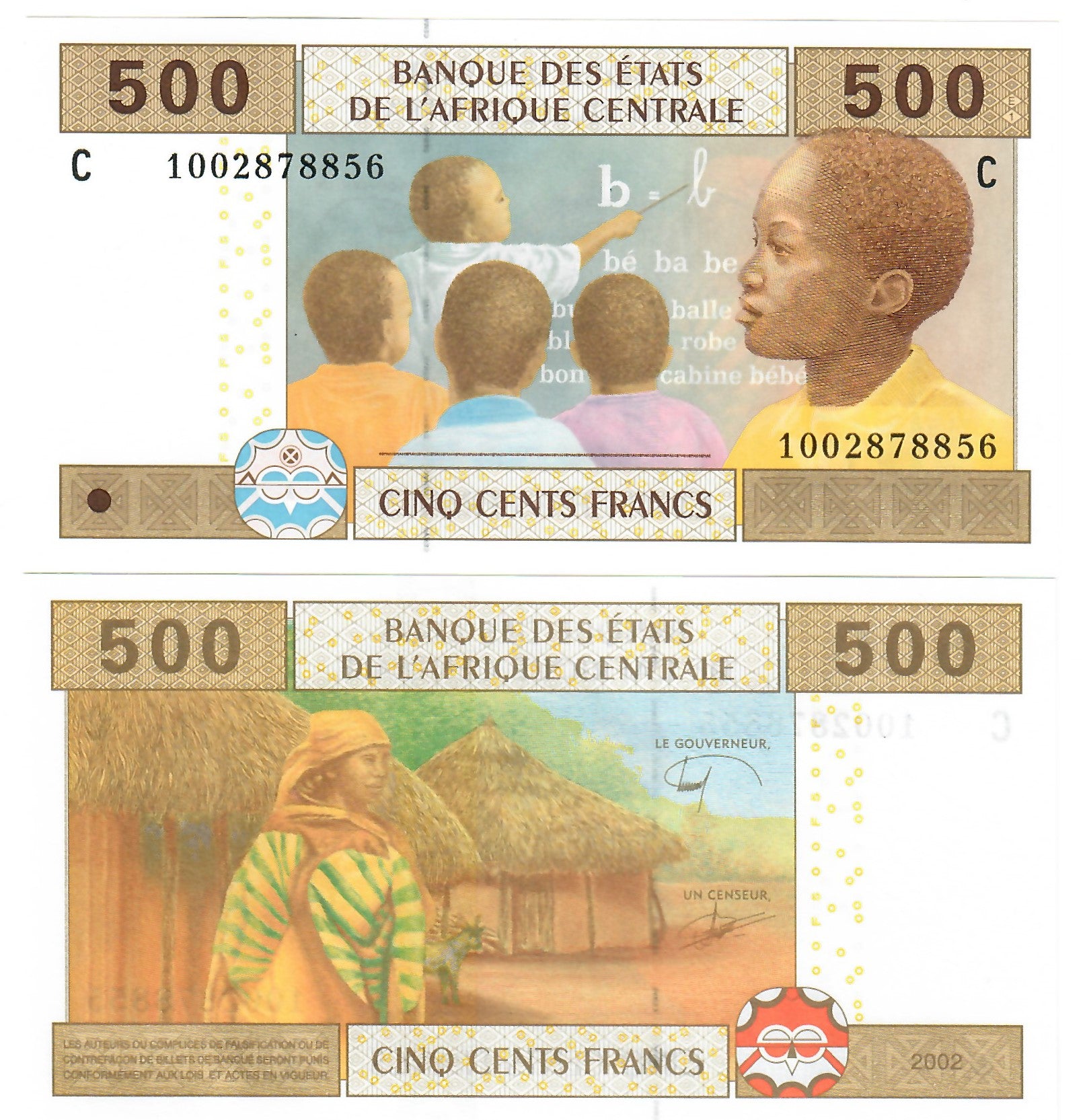 Chad 500 Francs CFA 2002 (2017) "C" UNC – Davenport-Banknotes-and-Coins
