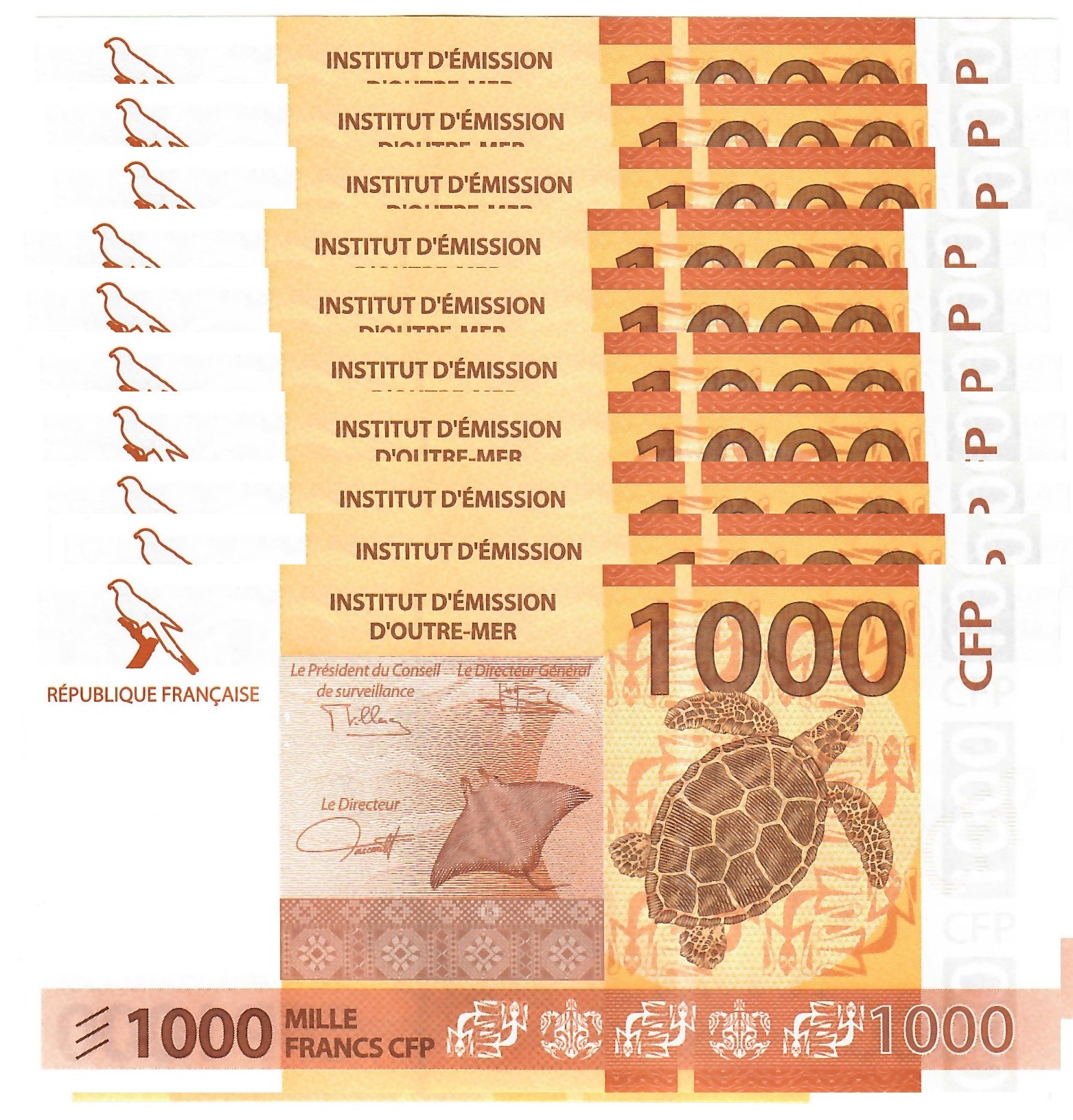 French Polynesia 10x 1000 Francs 2014 (2021) UNC Tahiti Franc CFP ...