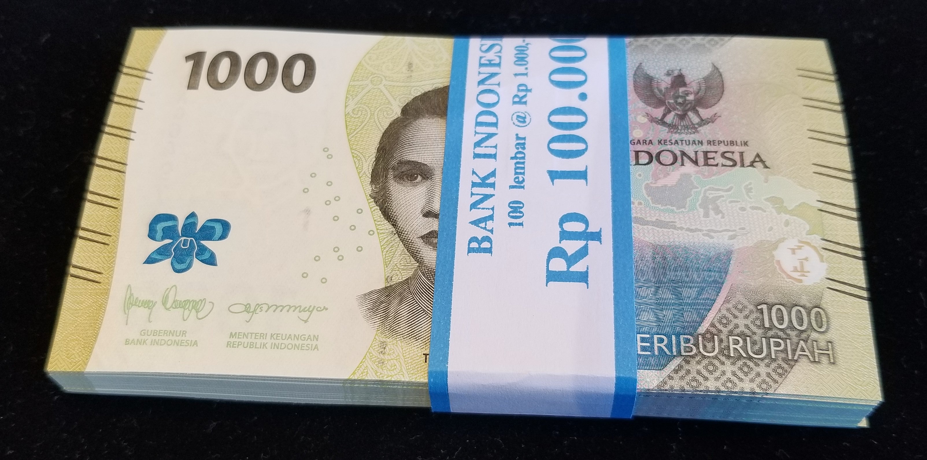 Indonesia 100x 1000 Rupiah 2022 UNC FULL BUNDLE – Davenport-Banknotes ...