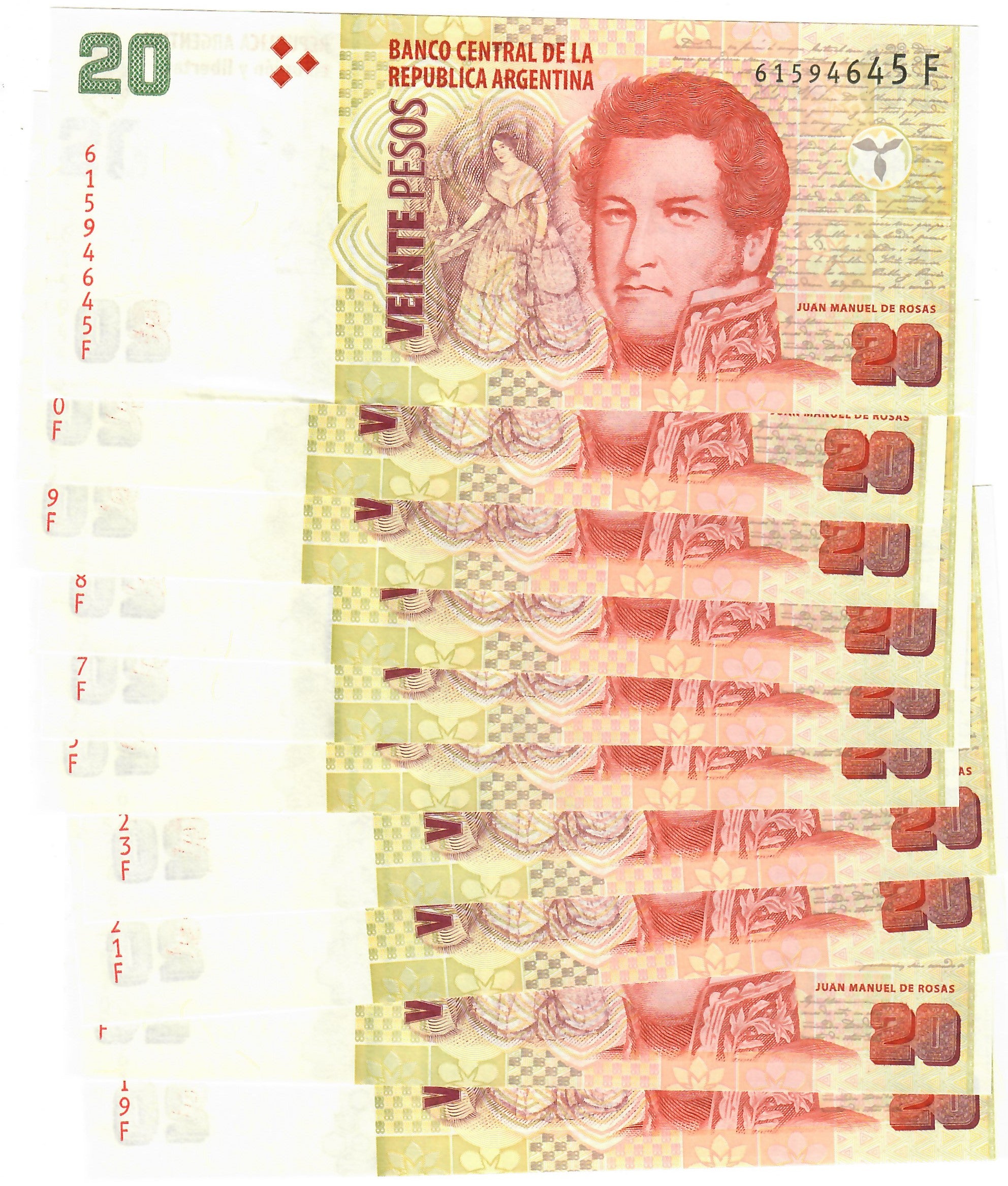 Argentina 10x 20 Pesos 2015 UNC – Davenport-Banknotes-and-Coins