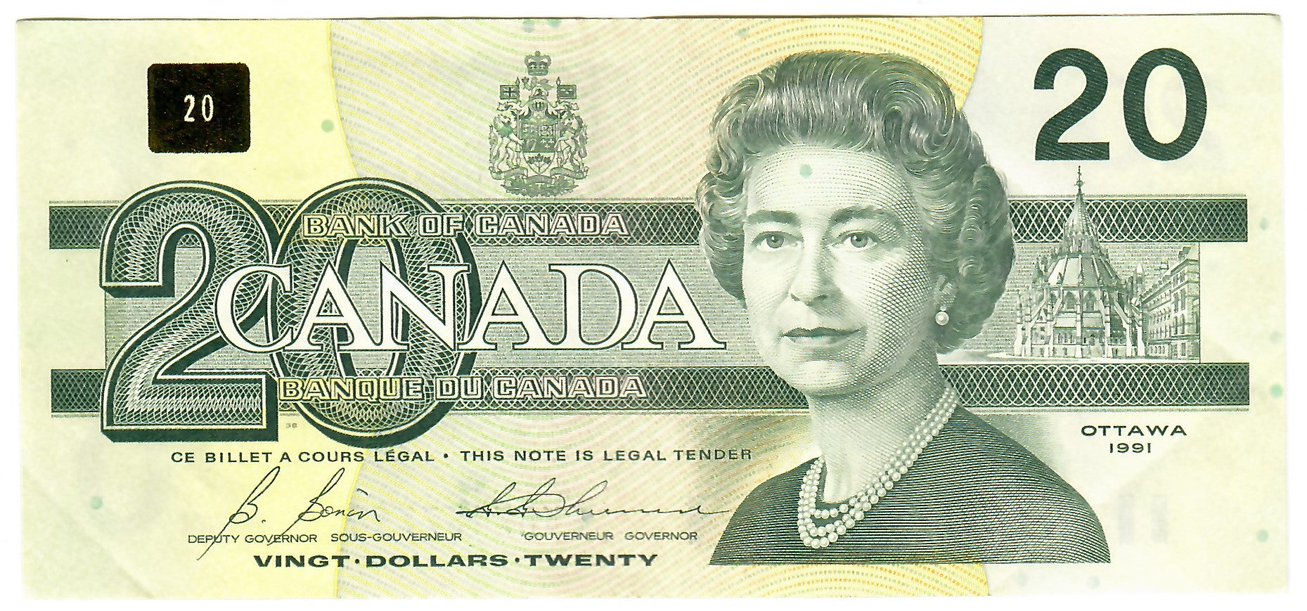 Canada 20 Dollars 1991 EF "EVR" Bonin-Thiessen – Davenport-Banknotes ...