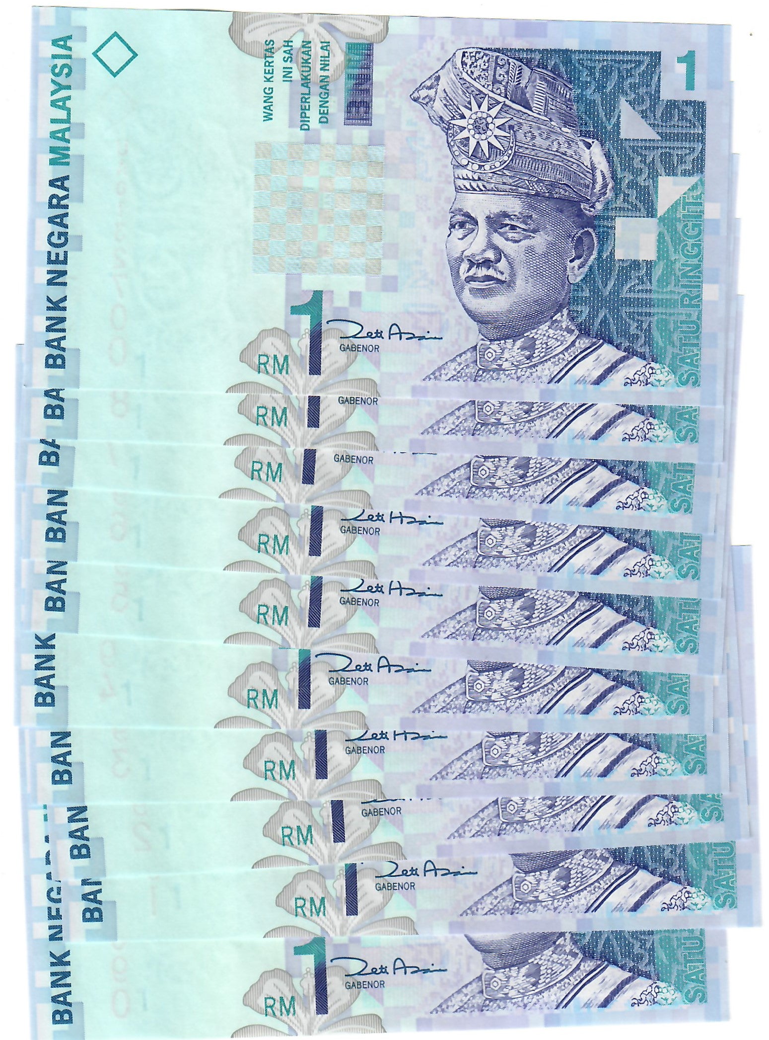 Malaysia 10x 1 Ringgit 2000 UNC – Davenport-Banknotes-and-Coins