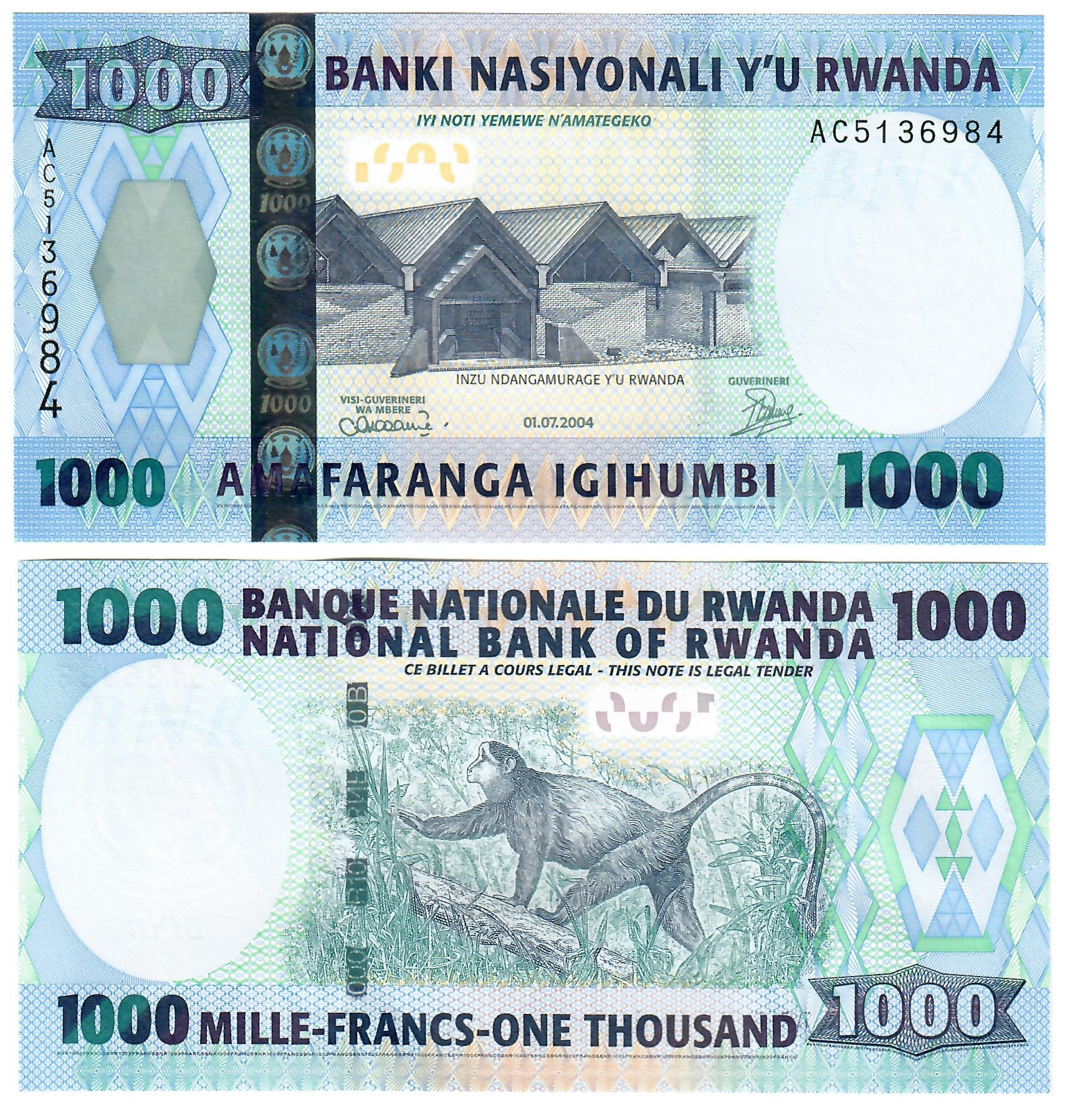Rwanda 1000 Francs 2004 UNC – Davenport-Banknotes-and-Coins