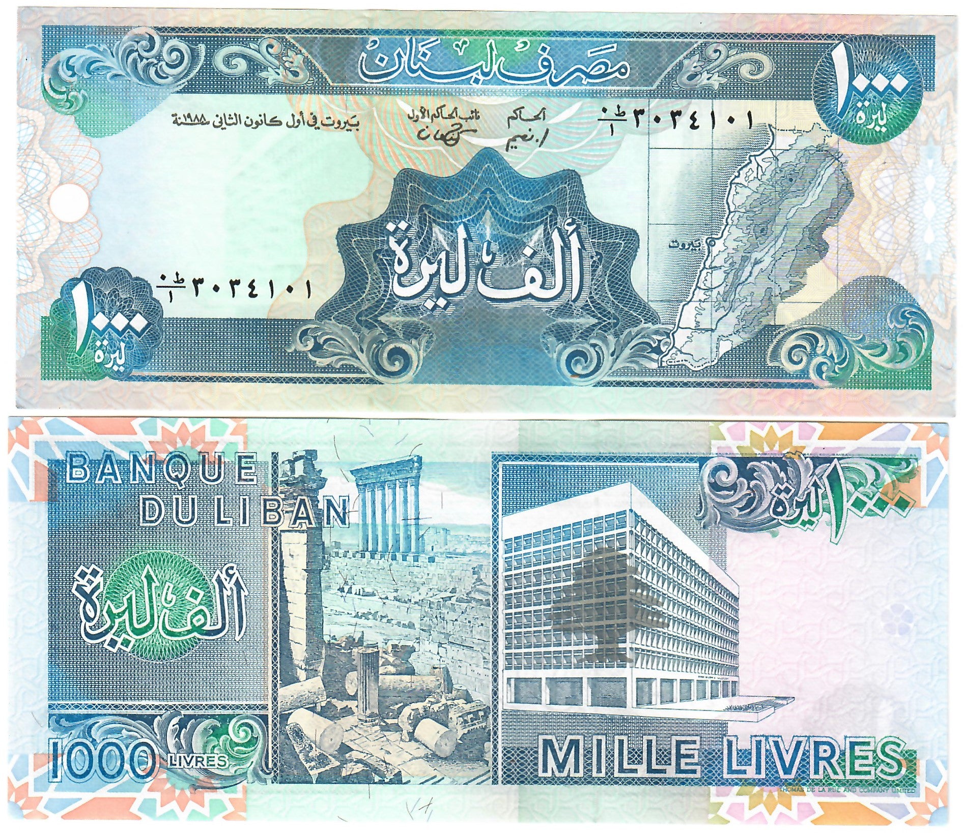 Lebanon 1000 Pounds 1988 UNC – Davenport-Banknotes-and-Coins