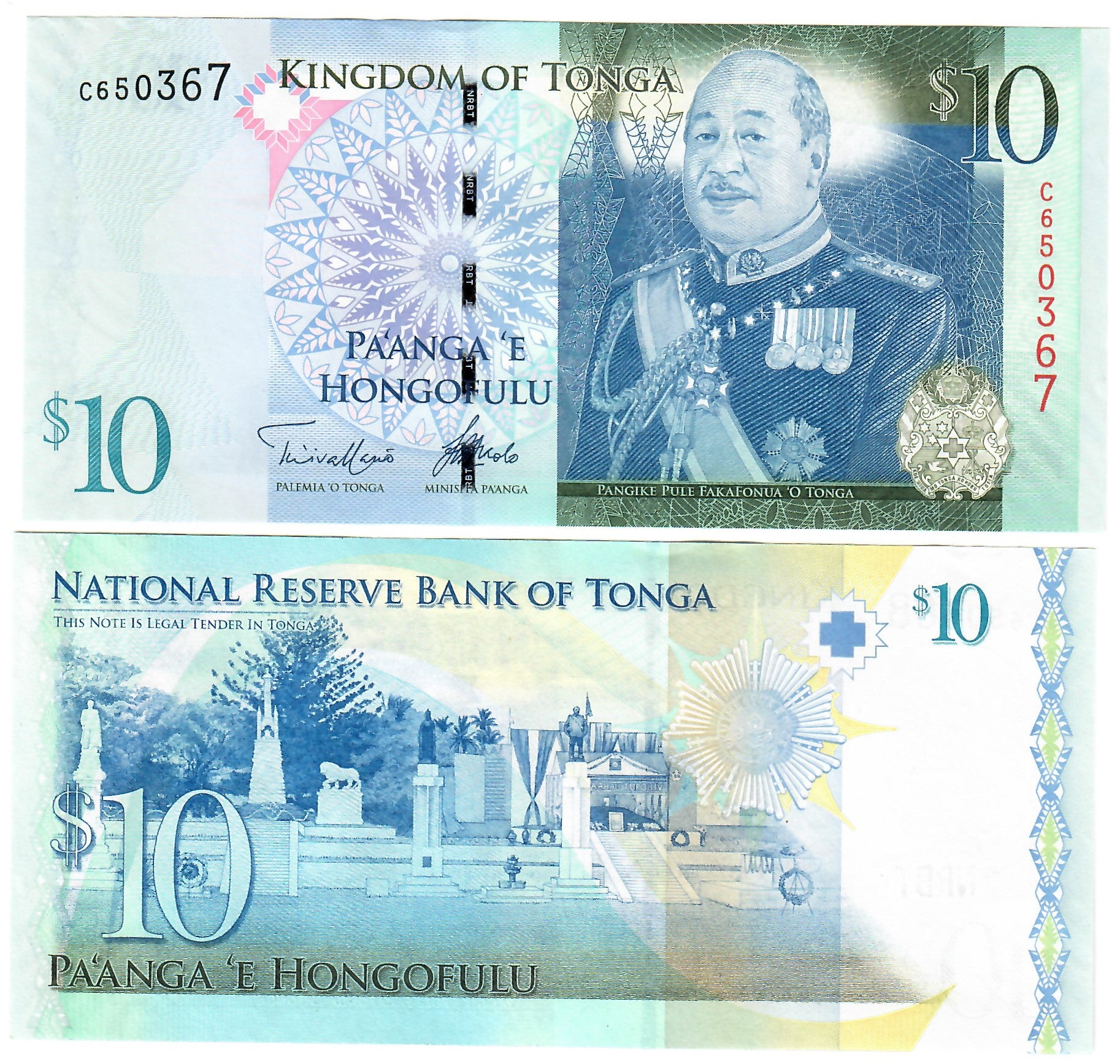 Tonga 10 Pa'anga 2009 (2014) UNC – Davenport-Banknotes-and-Coins