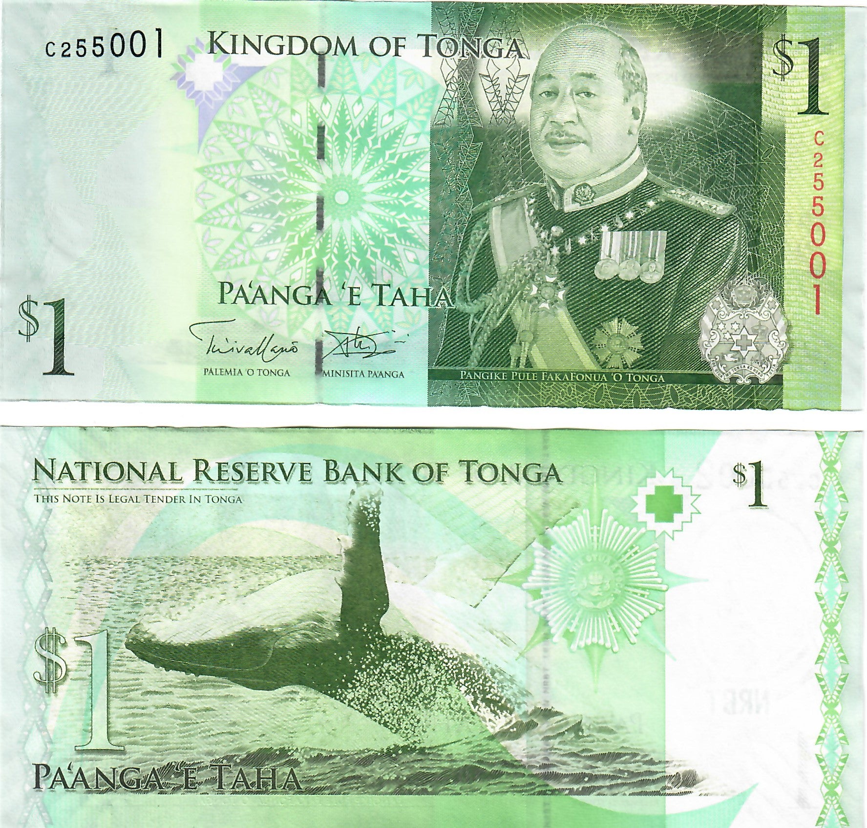 Tonga 1 Pa'anga 2009 (2014) UNC – Davenport-Banknotes-and-Coins