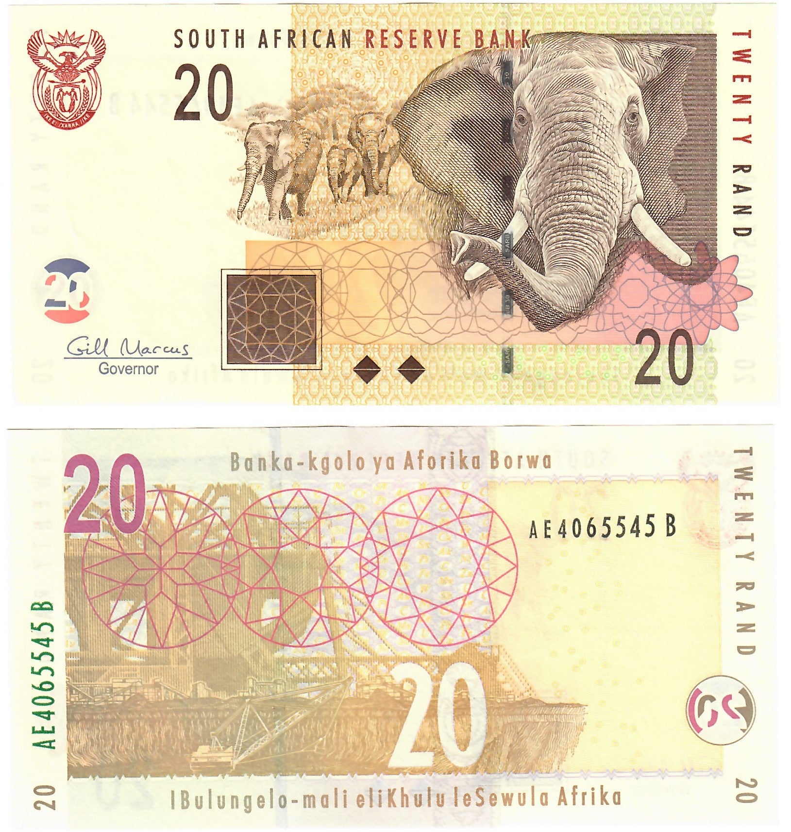 South Africa 20 Rand 2009 UNC "Marcus" – Davenport-Banknotes-and-Coins