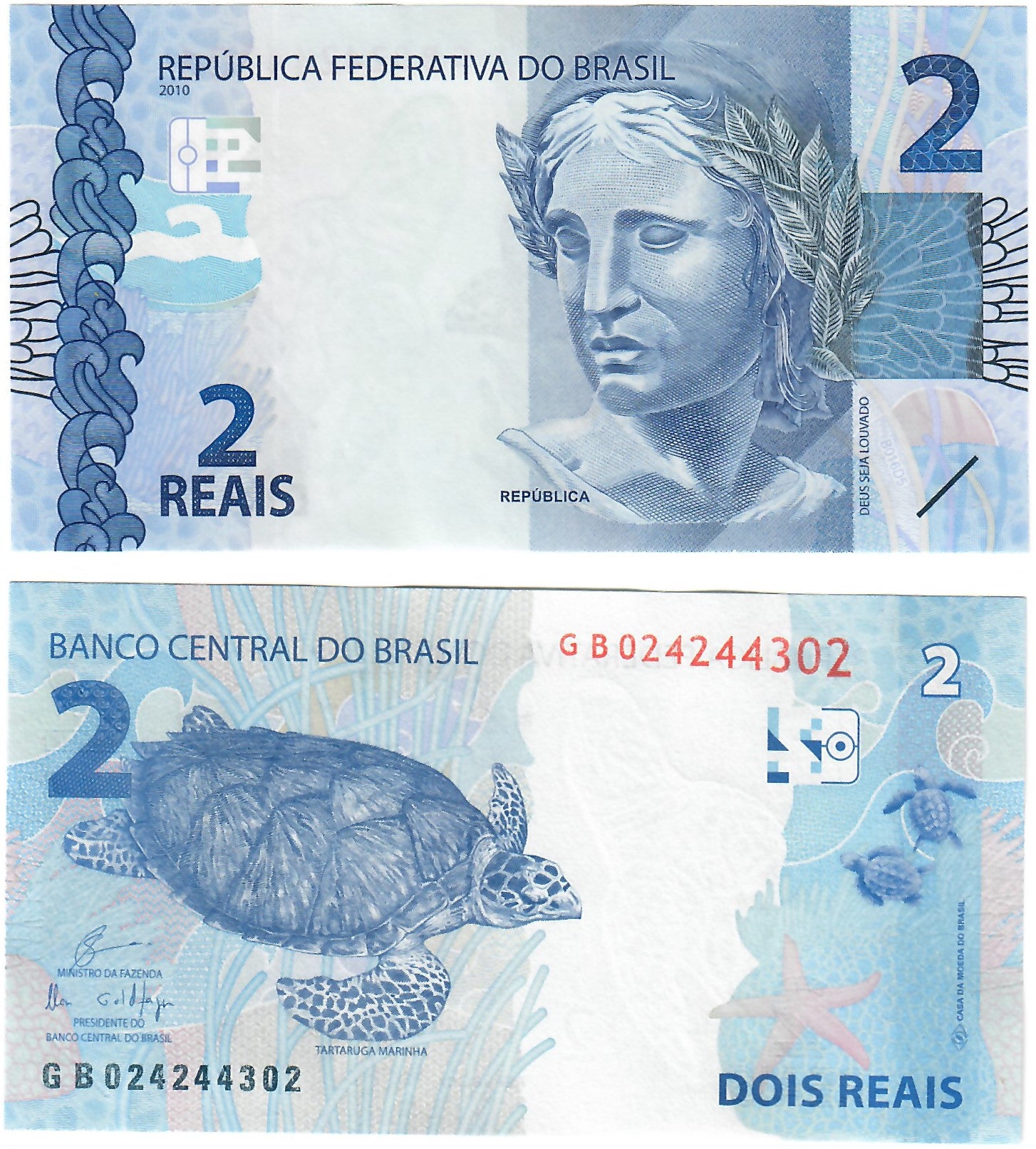 Brazil 2 Reais (Reals) 2010 (2019) UNC – Davenport-Banknotes-and-Coins
