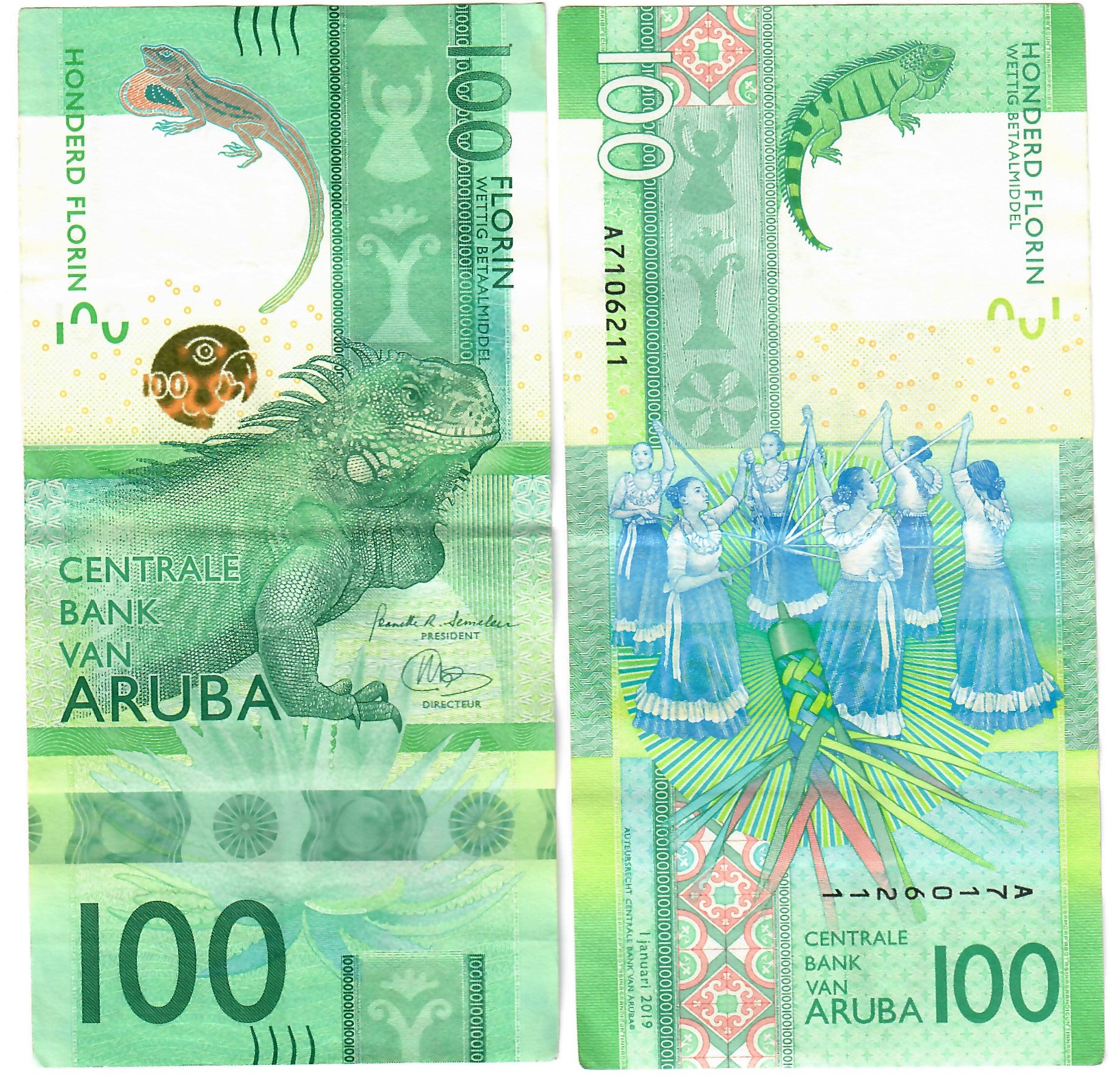 Aruba 100 Florin 2019 VF – Davenport-Banknotes-and-Coins