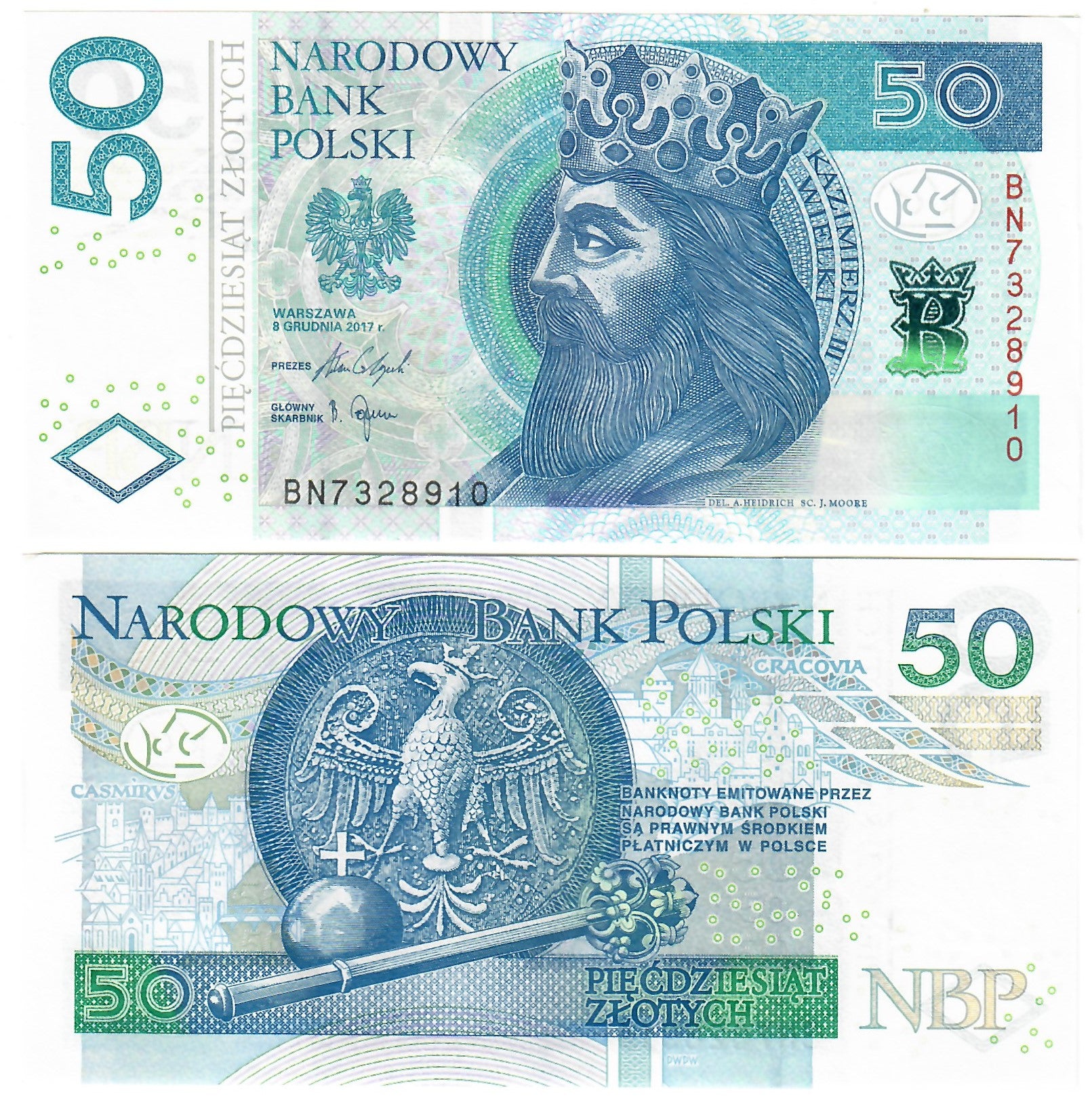 Poland 50 Zloty 2017 aUNC – Davenport-Banknotes-and-Coins