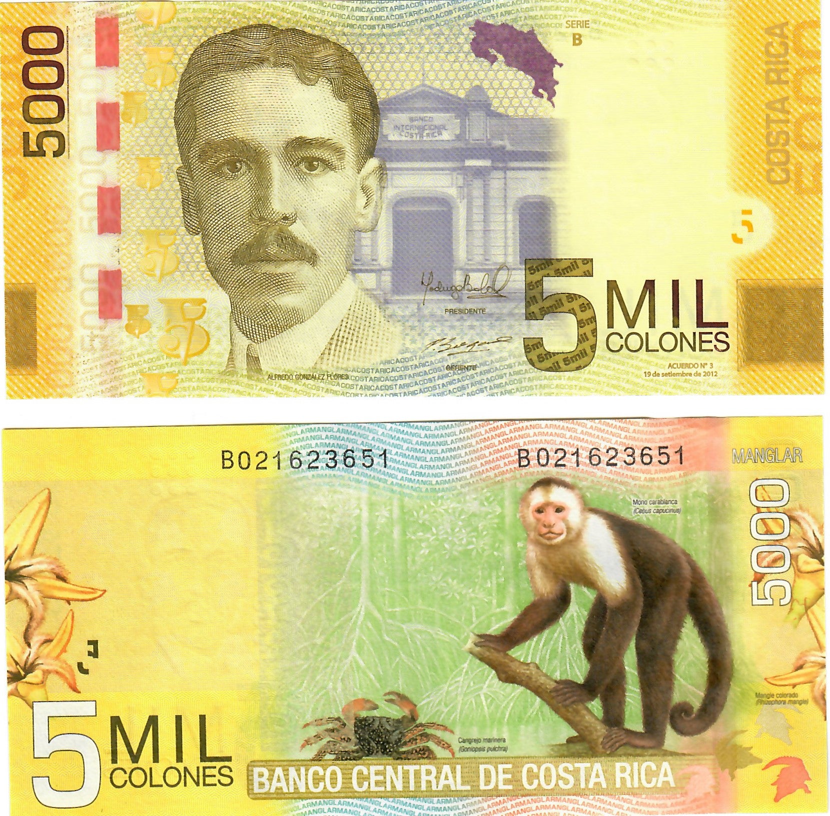 Costa Rica 5000 Colones 2009 (2012) UNC – Davenport-Banknotes-and-Coins