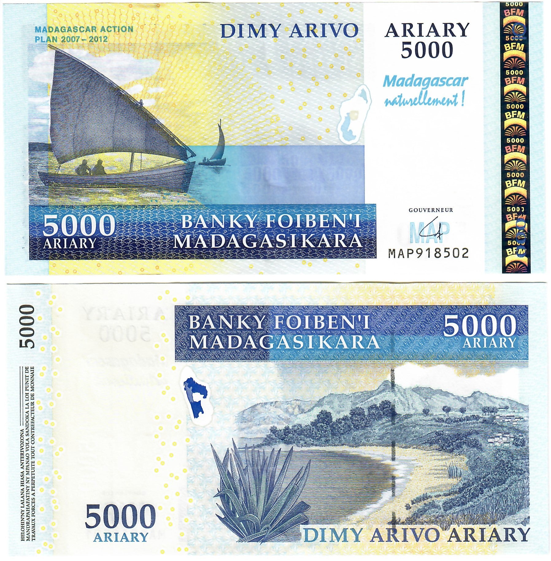 Madagascar 5000 Ariary 2012 UNC Commemorative – Davenport-Banknotes-and ...
