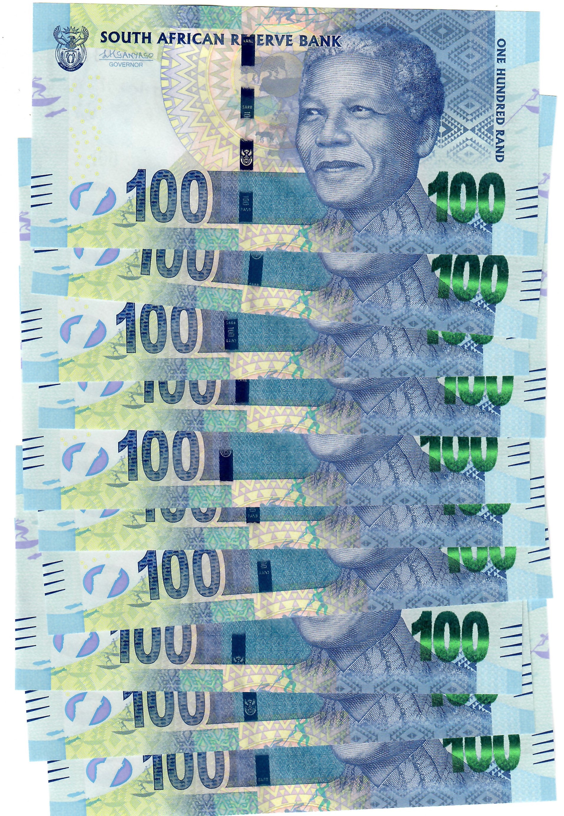 South Africa 10x 100 Rand 2015 UNC "Kganyago" – Davenport-Banknotes-and ...