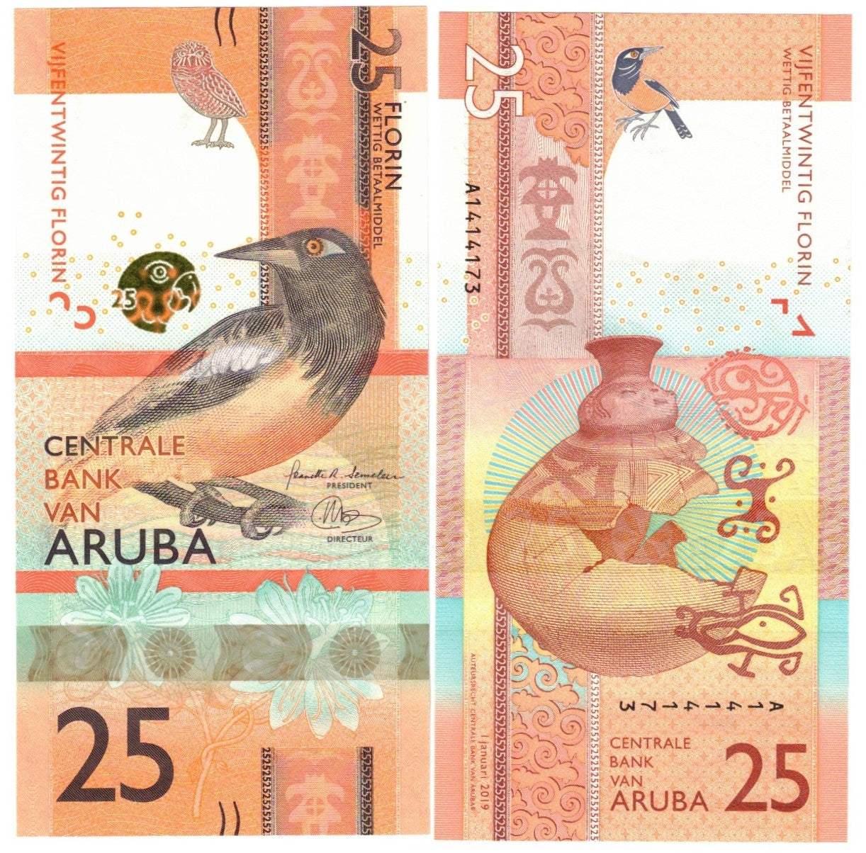 Aruba 25 Florin 2019 UNC – Davenport-Banknotes-and-Coins