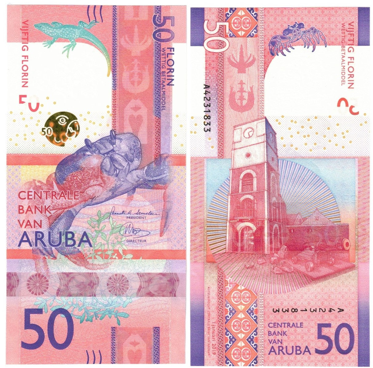 Aruba 50 Florin 2019 UNC – Davenport-Banknotes-and-Coins
