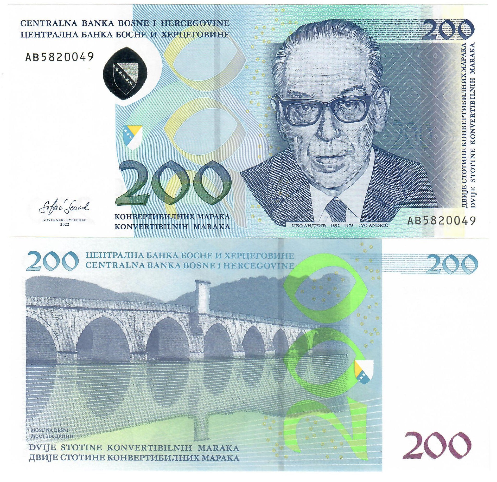 Bosnia 200 Convertible Marka 2022 UNC – Davenport-Banknotes-and-Coins