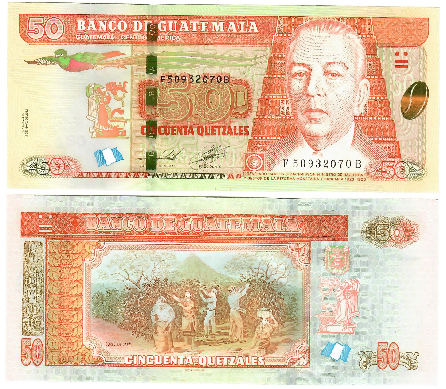 Guatemala 50 Quetzales 2012 UNC – Davenport-Banknotes-and-Coins