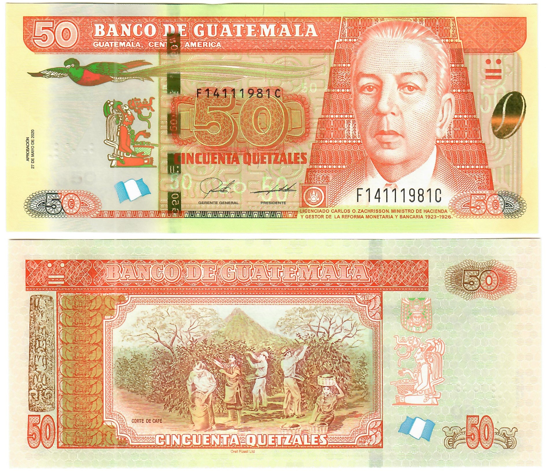 Guatemala 50 Quetzales 2020 UNC – Davenport-Banknotes-and-Coins