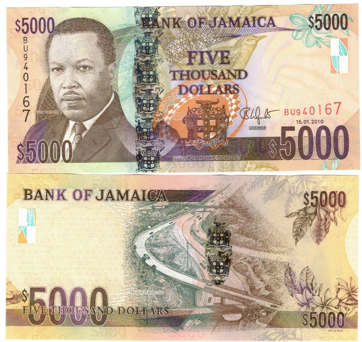 Jamaica 5000 Dollars 2010 UNC "Wynter" – Davenport-Banknotes-and-Coins