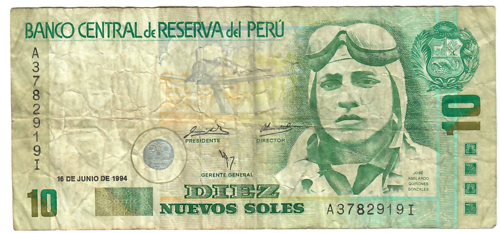 Peru 10 Nuevos Soles 1994 F – Davenport-Banknotes-and-Coins