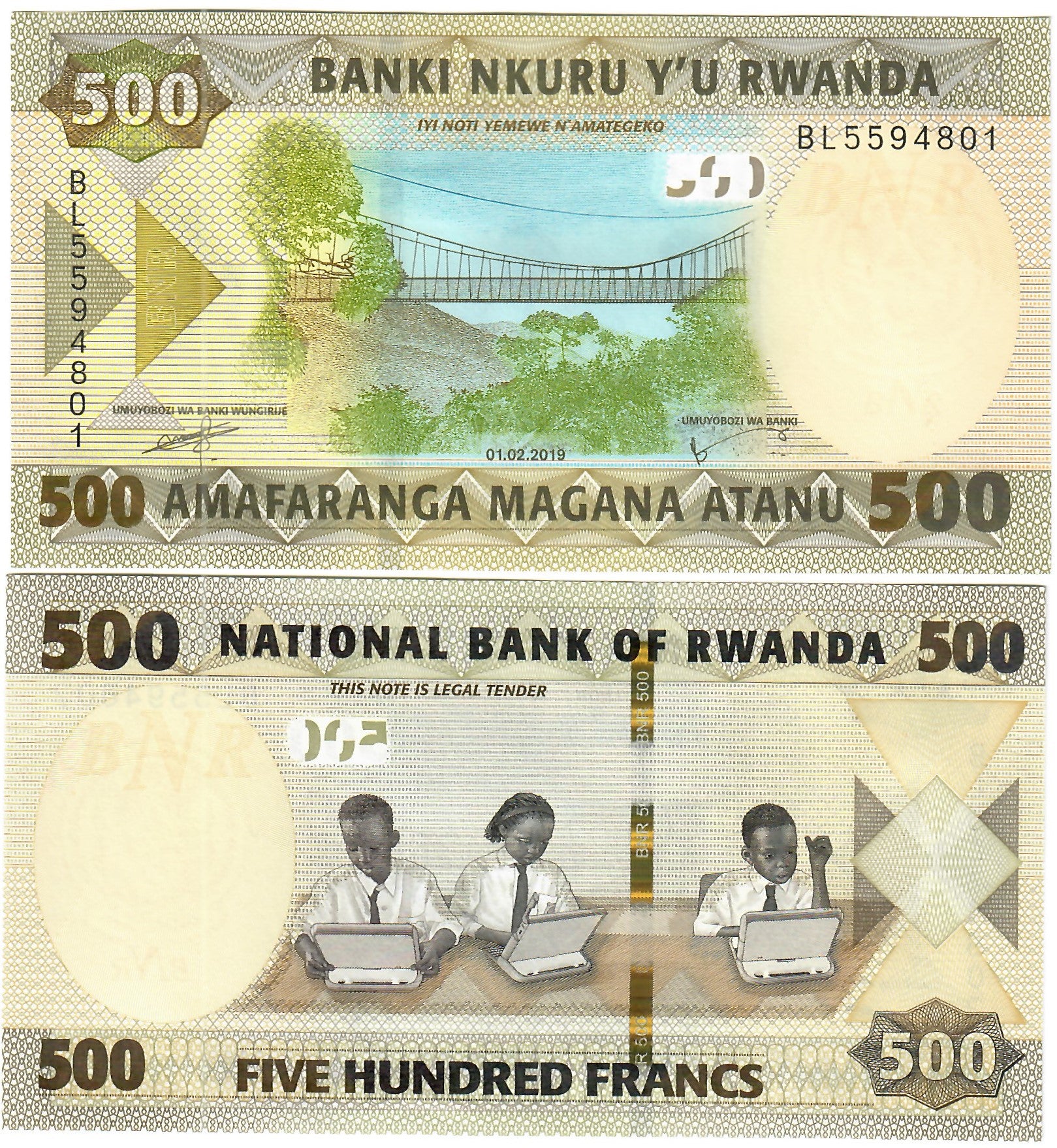 Rwanda 500 Francs 2019 UNC – Davenport-Banknotes-and-Coins